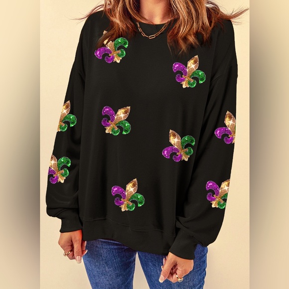 Tops | Mardi Gras Fleur De Lis Top Brand New | Poshmark